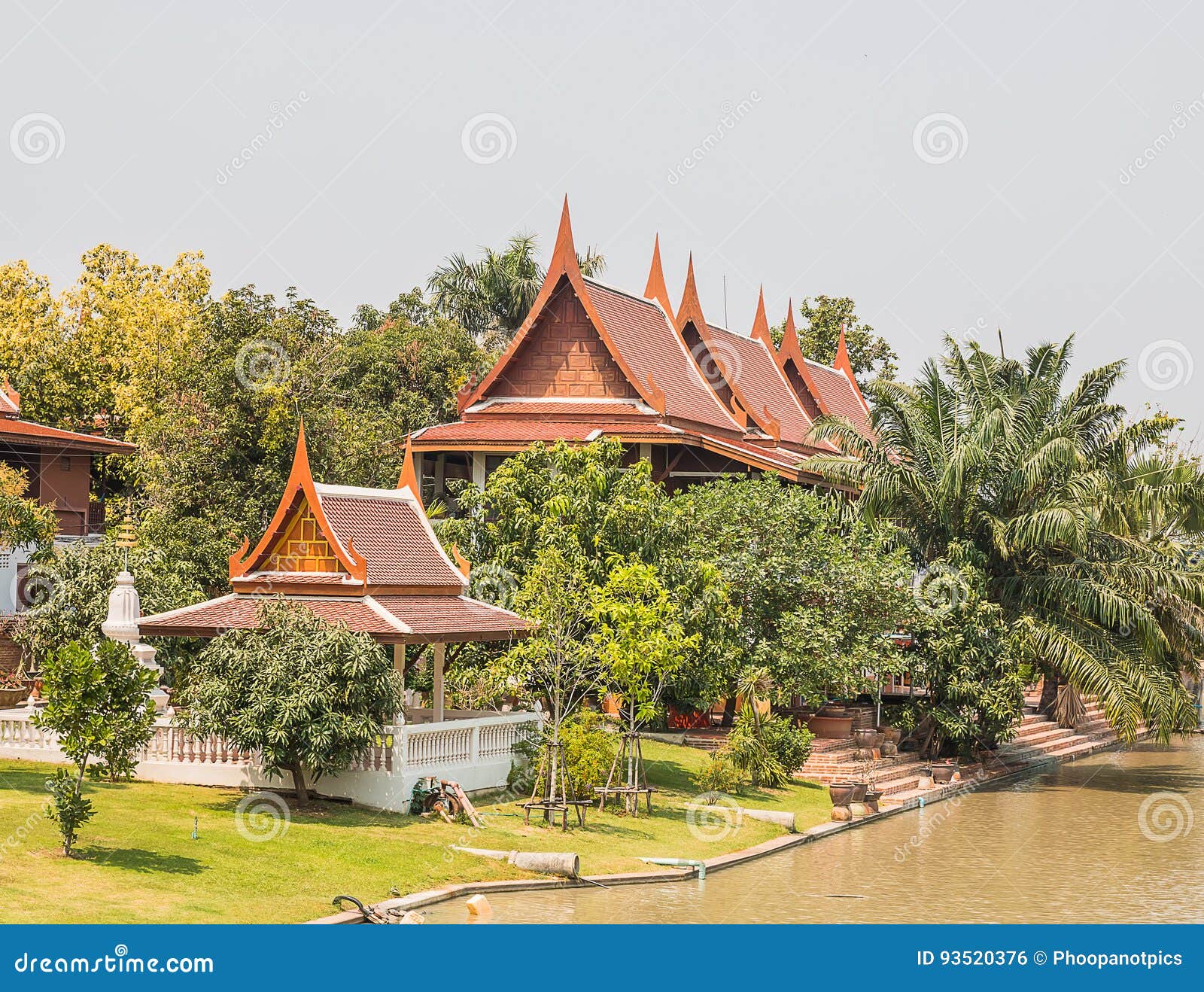 Thai style house stock photo. Image of tree, garden, thail - 93520376