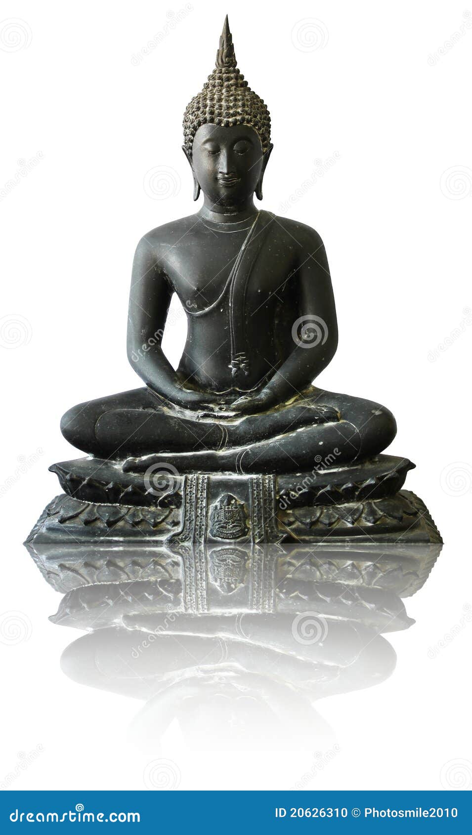 Thai Style Image of Buddha with Reflection. Stock Photo - Image of ...