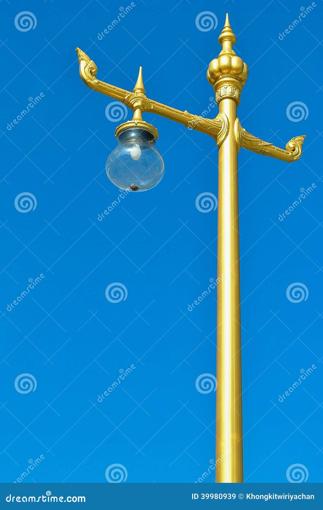 Thai style light pole stock image. Image of column, gold - 39980939