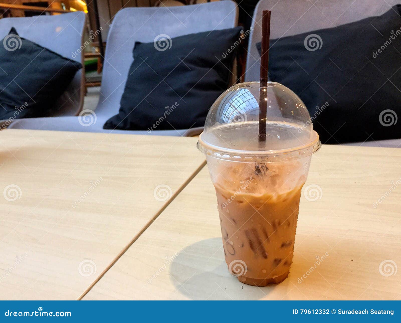 Thai Style Milk Tea in Plastic Glass Stock Photo - Image of food, relax ...