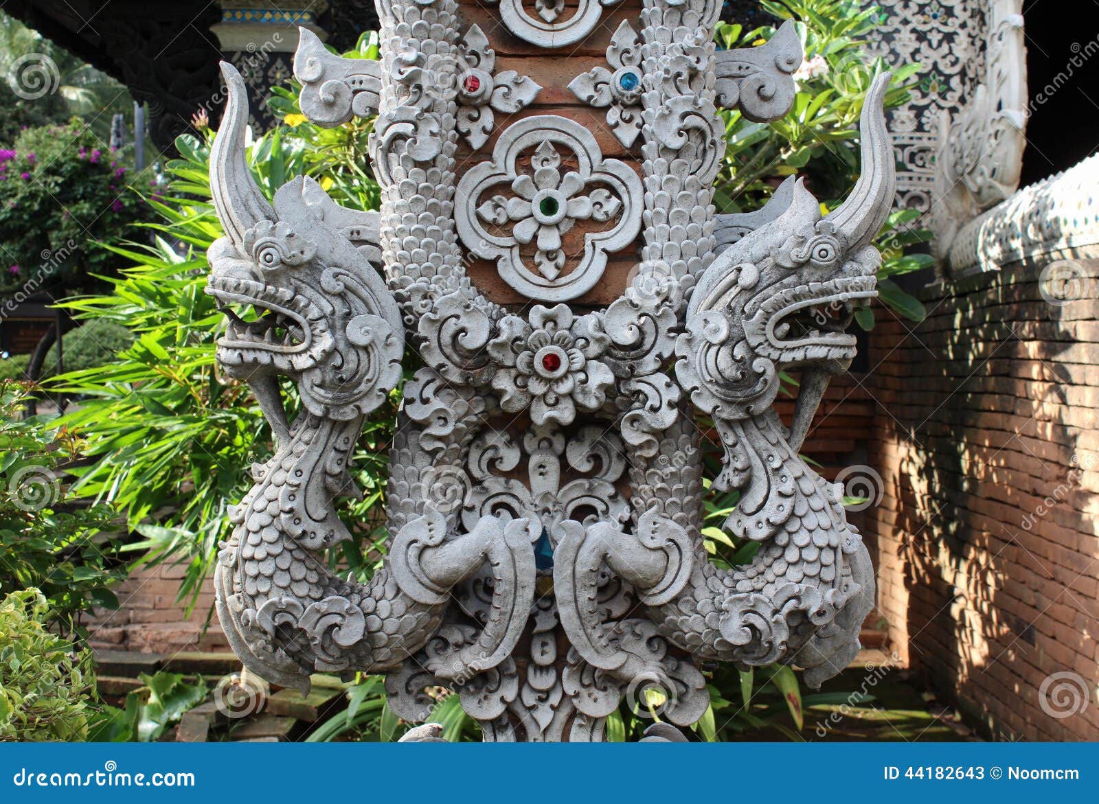 Thai style naga statue. stock image. Image of serpent - 44182643