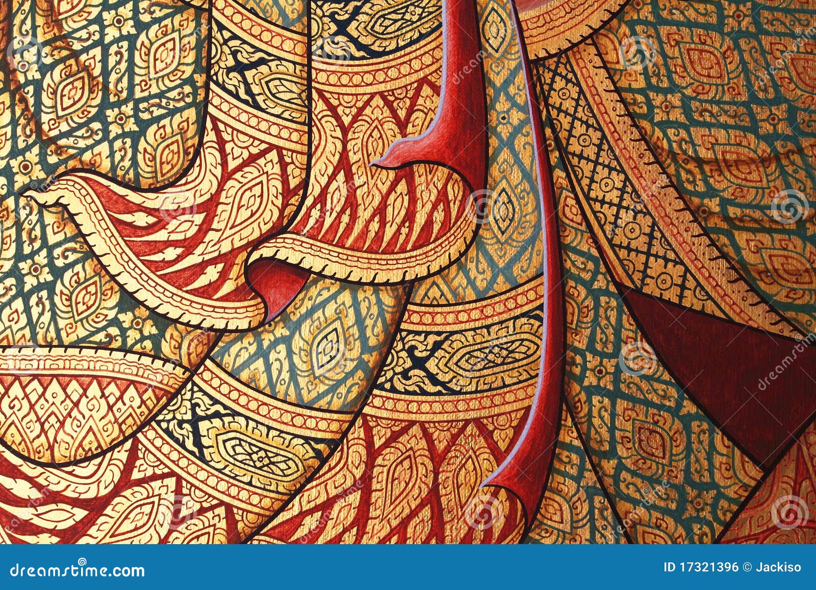 Thai Style Painting in Temple Stock Photo - Image of lacquer, siam ...