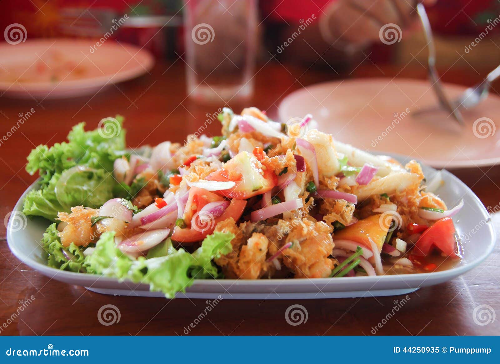 Thai Style Salad Seafood on the Table Stock Image - Image of hungry ...