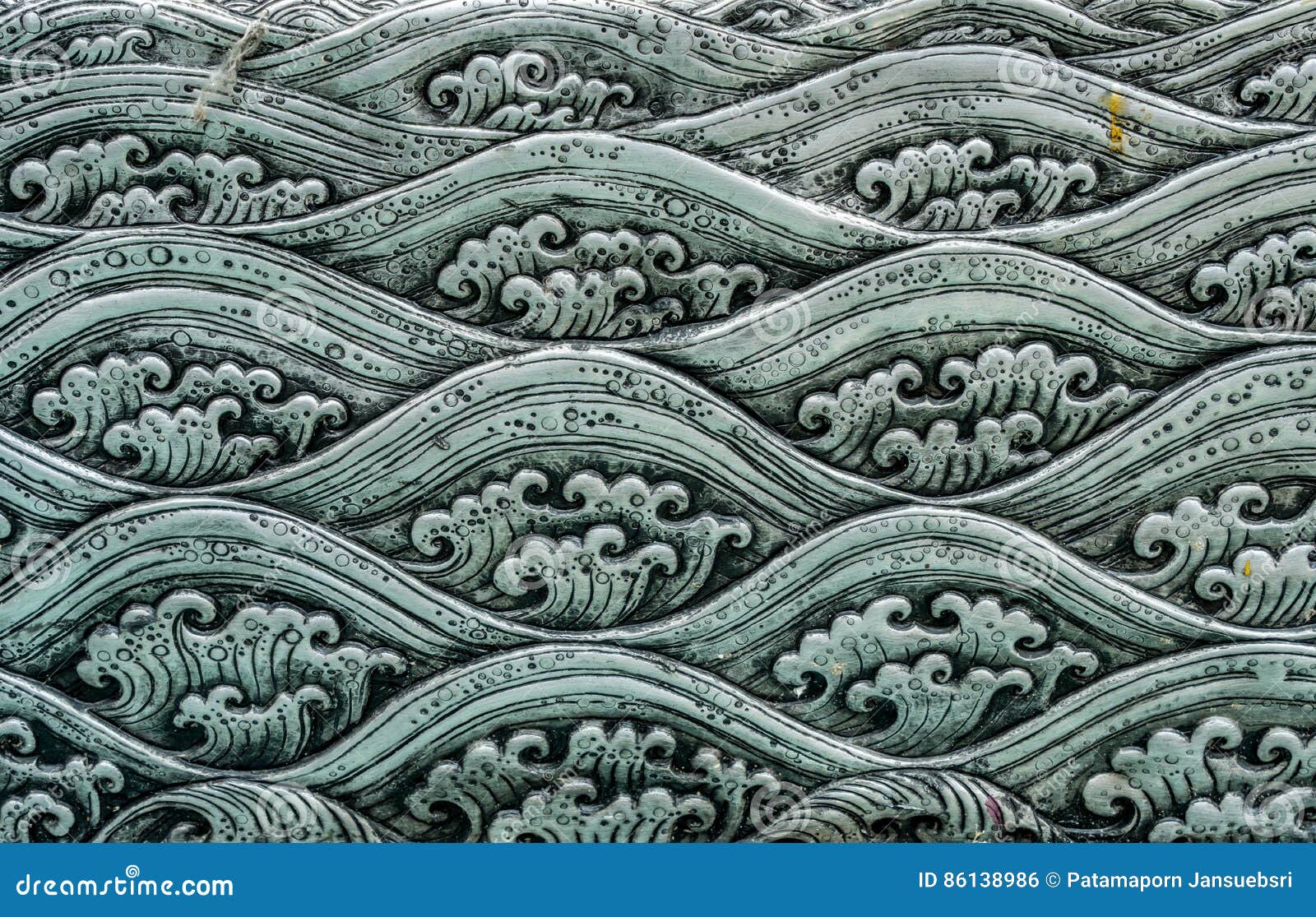 Thai Style Sea Wave Pattern Stock Photo - Image of water, thai: 86138986