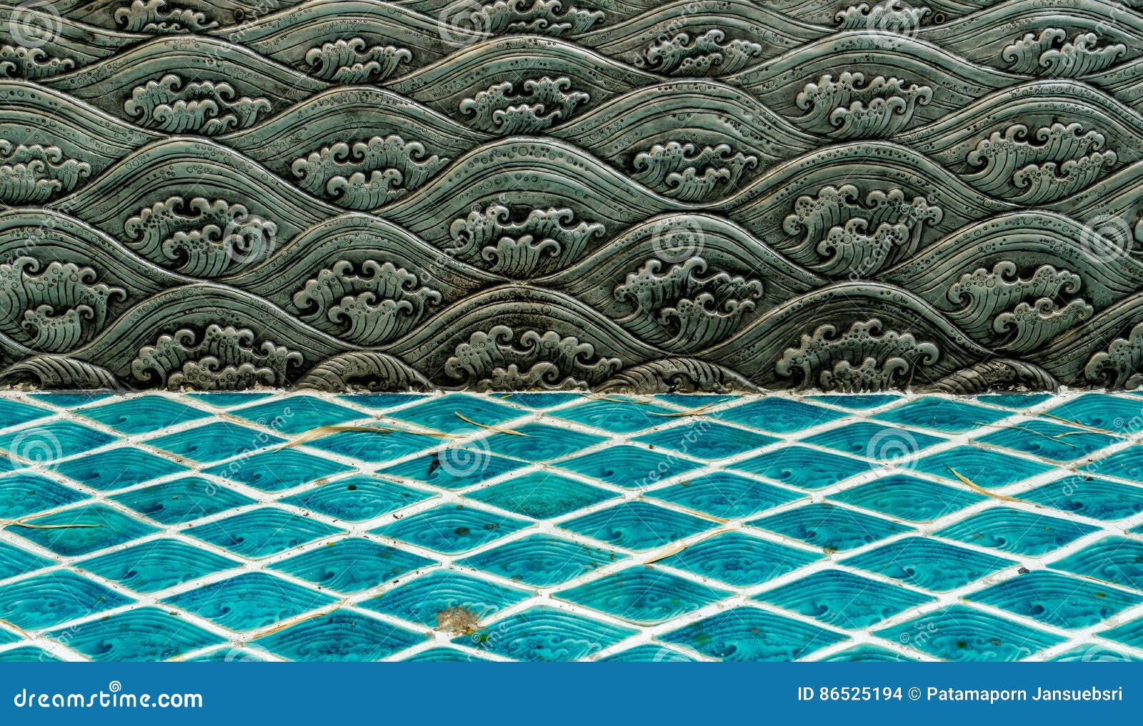 Thai Style Sea Wave Pattern Stock Photo - Image of silver, asia: 86525194