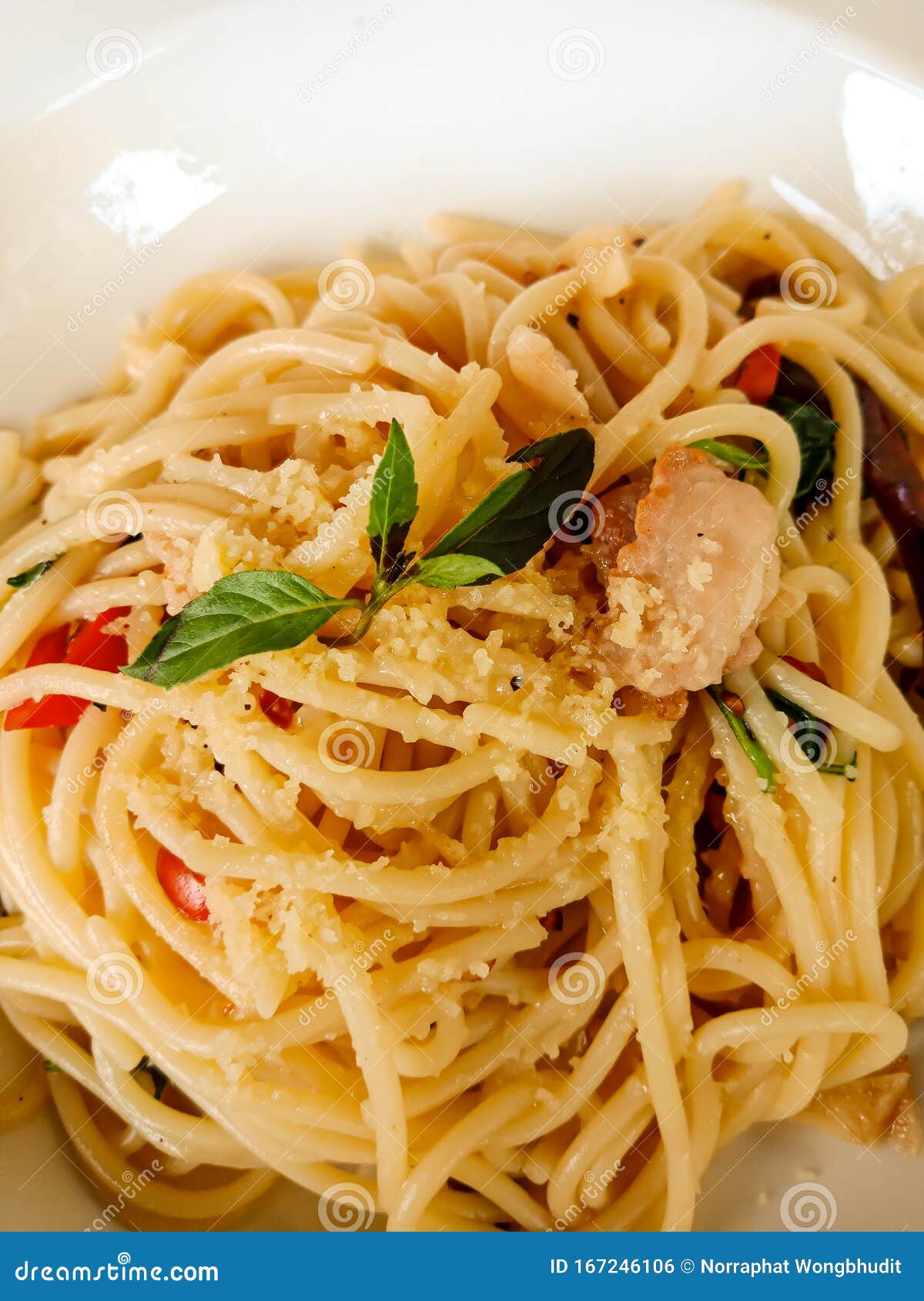 Thai Style Spaghetti stock photo. Image of green, cooked - 167246106