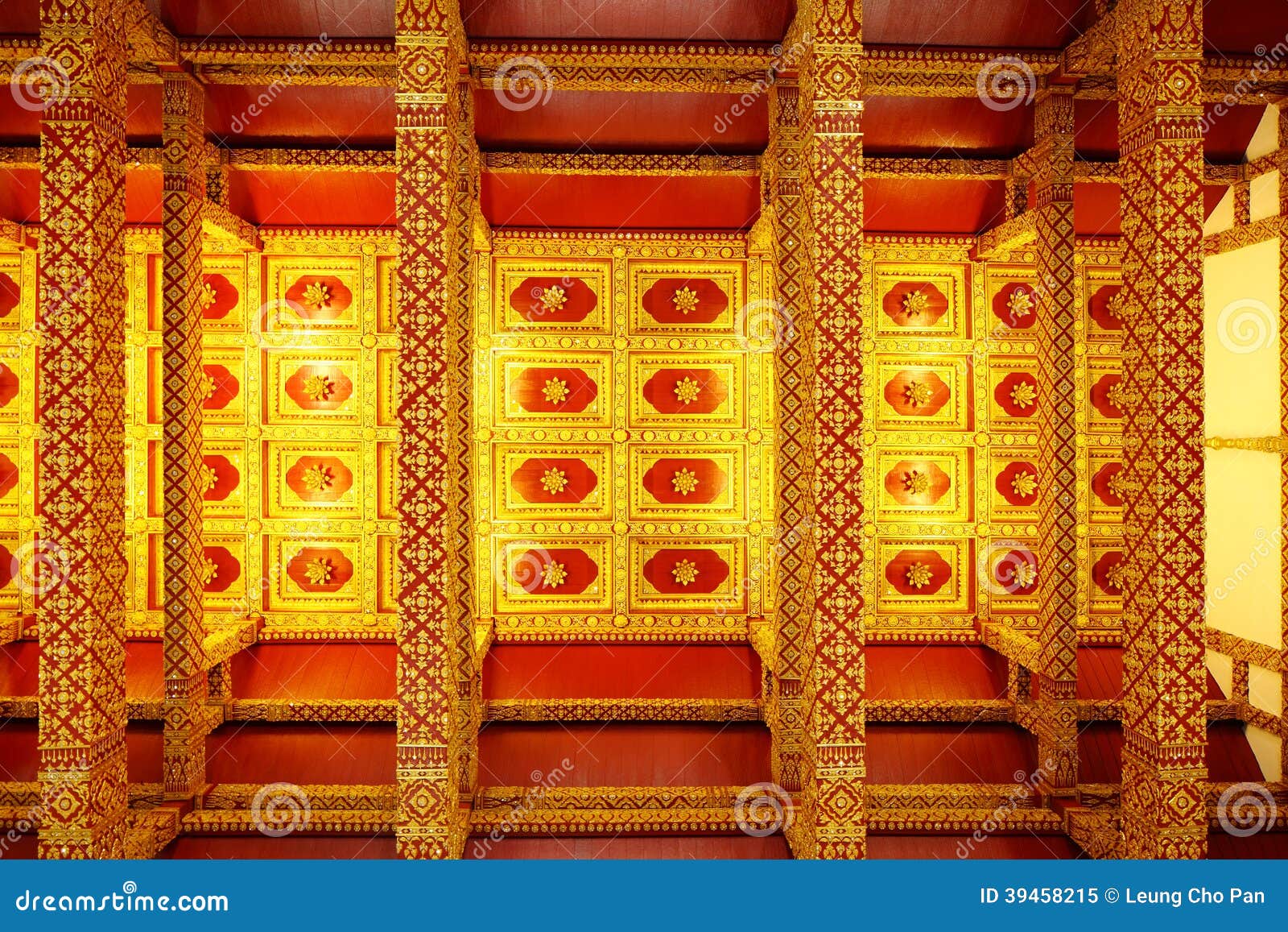 Thai style temple ceiling stock image. Image of detail - 39458215
