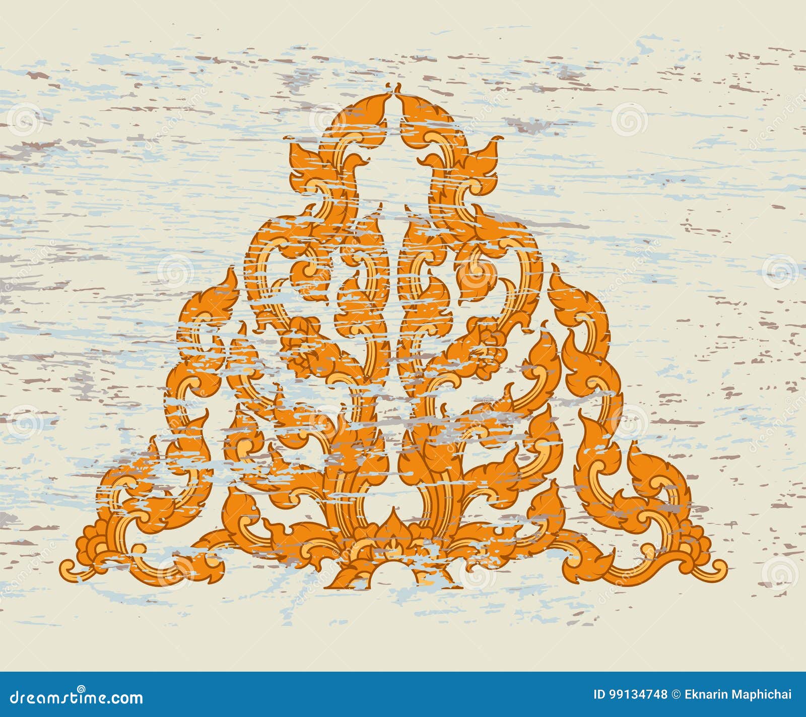 Thai Style Triangular Art Pattern Stock Vector - Illustration of design ...