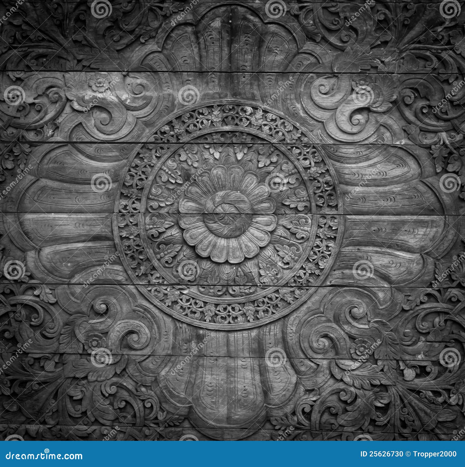 Thai Style Wood Caving Pattern. Stock Photo - Image of chinese, wall ...