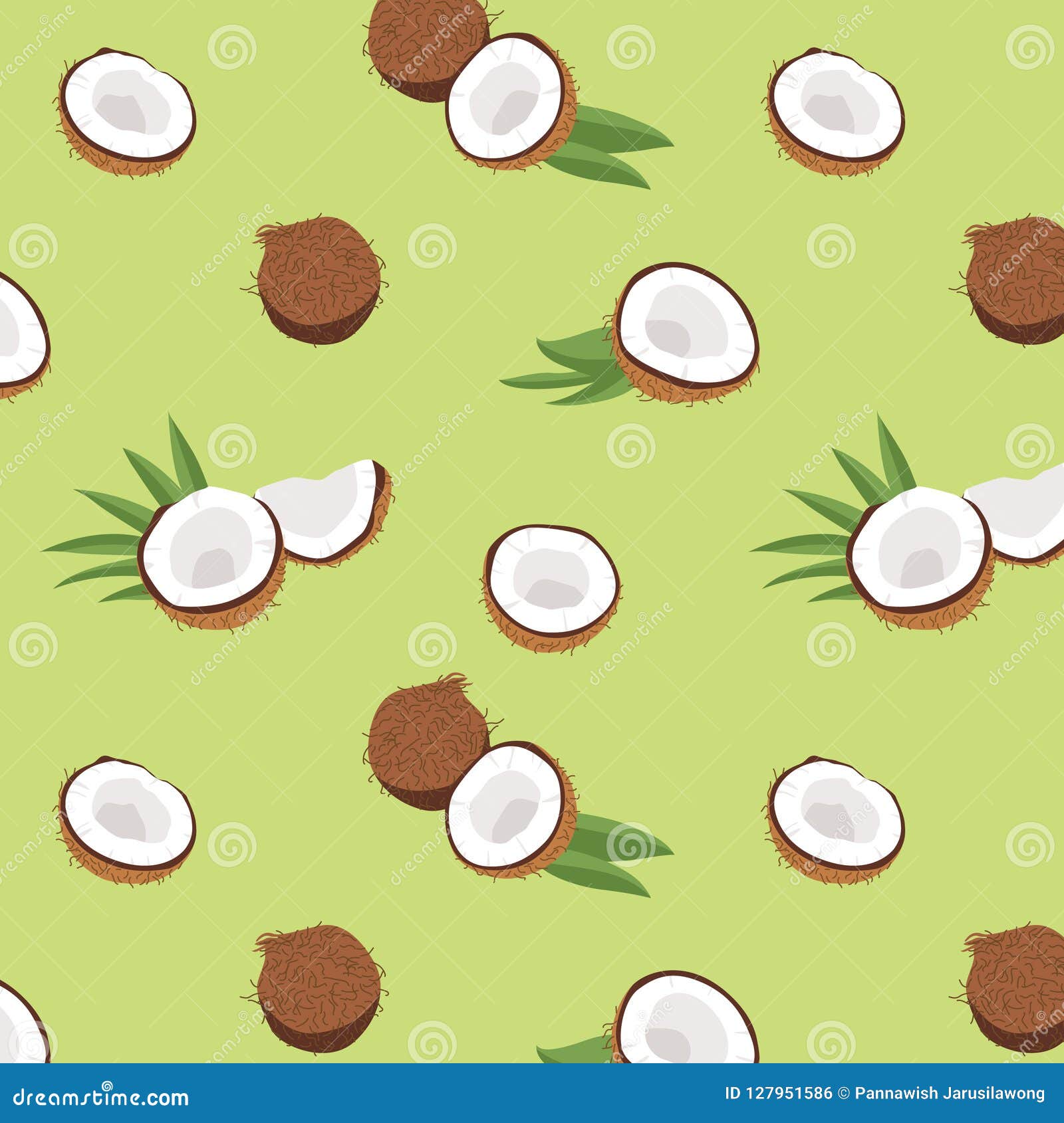 Coconut Pattern On A Blue Background. Modern Style Pattern Royalty-Free ...