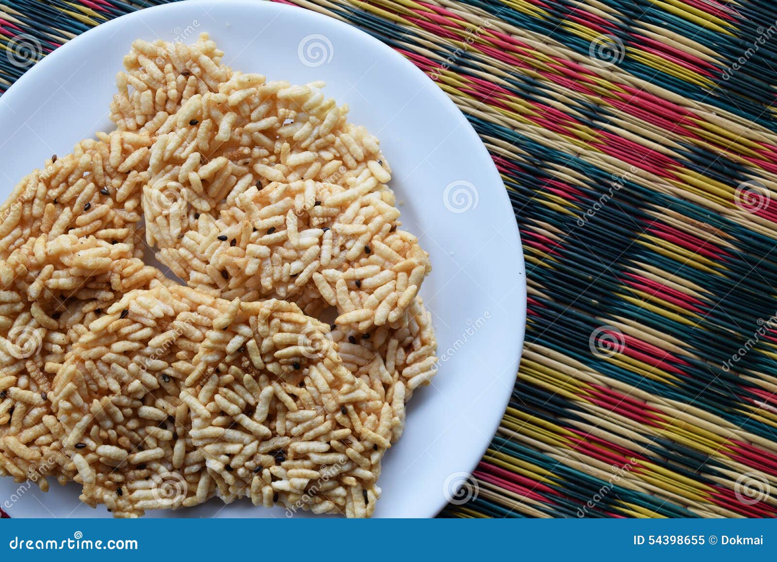 Thai Sweet Crispy Rice Cracker Stock Image - Image of brown, bread ...