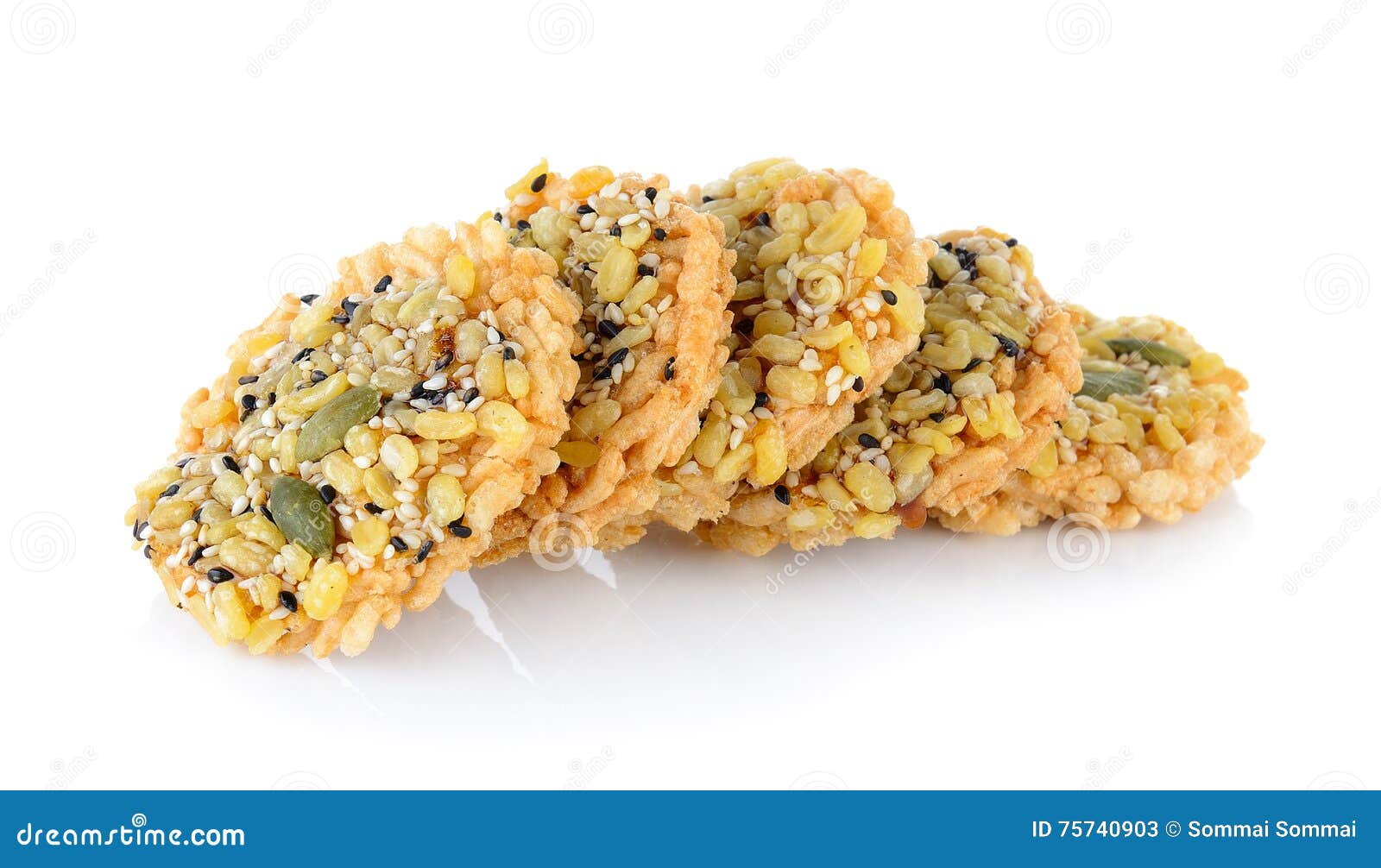 Thai Sweet Crispy Rice Cracker with Cane Sugar Stock Image - Image of ...