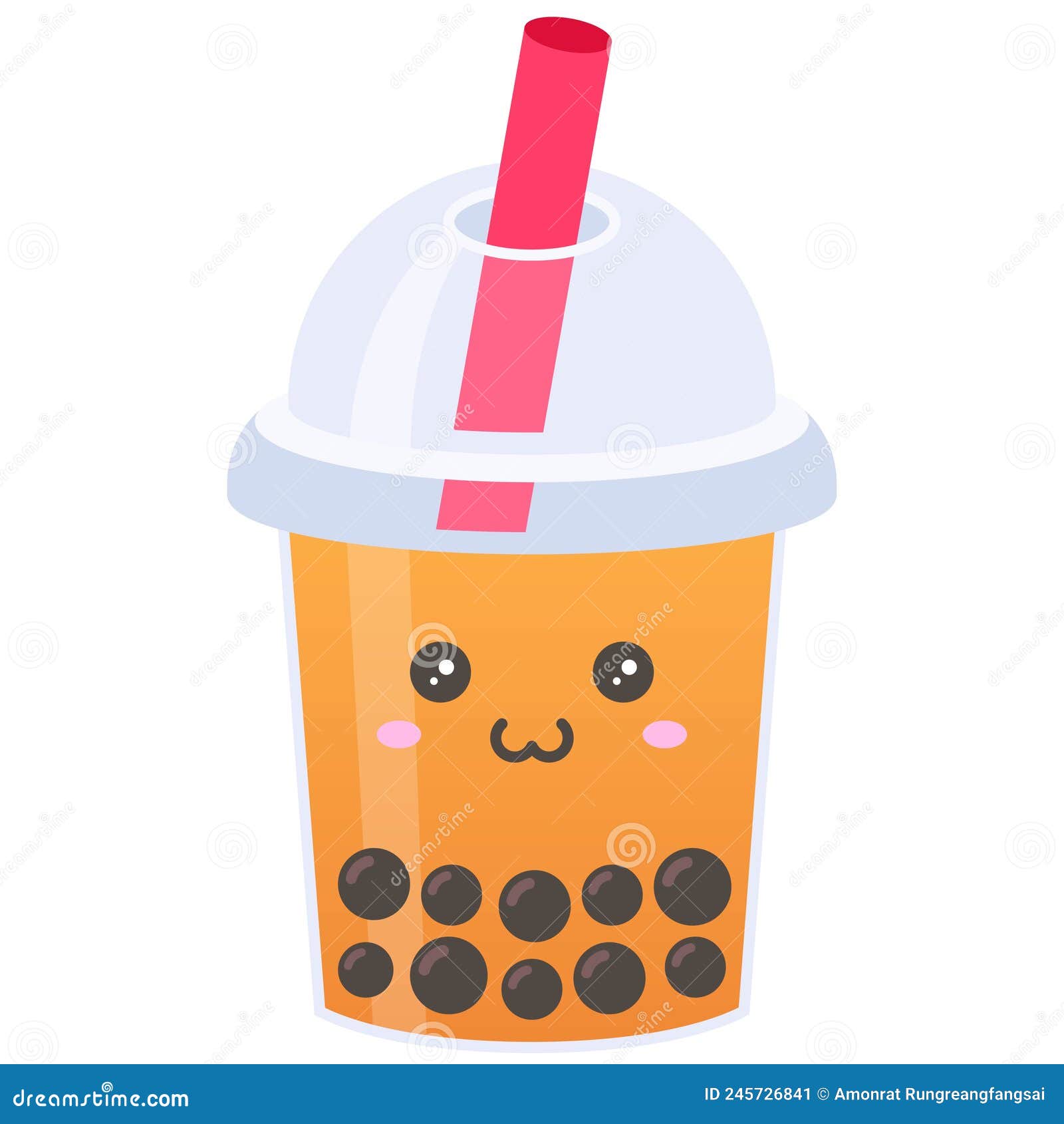 Boba Tea Vector Bubble Milk Tea Icon Logo Character Cartoon Symbol ...