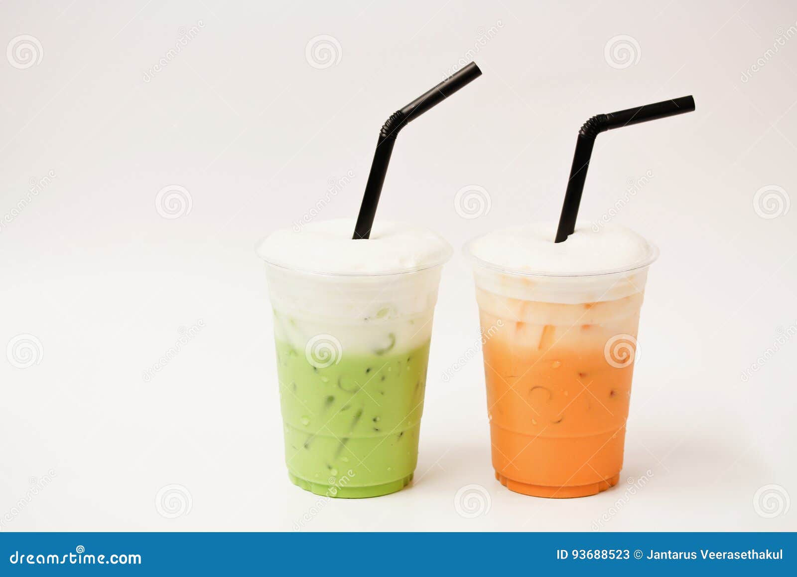 Thai Tea and Green Tea stock image. Image of drop, delicious - 93688523