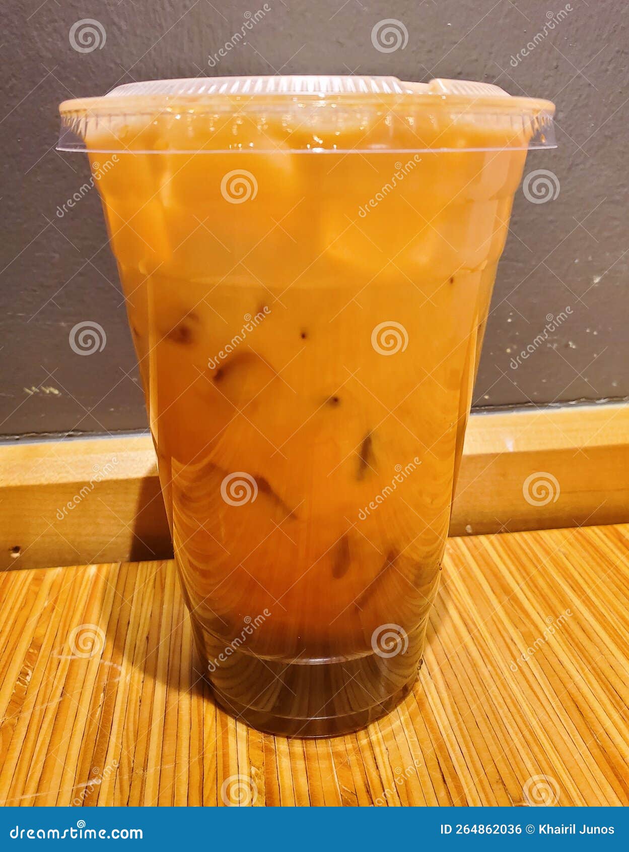 Thai Tea with Ice Cubes Inside of a Clear Cup Stock Photo - Image of ...