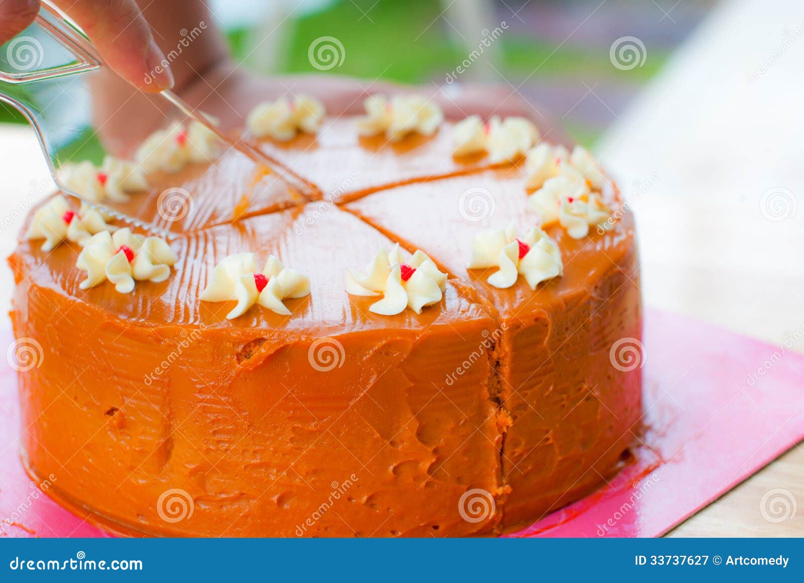 Thai tea layer cake stock image. Image of dessert, thai - 33737627
