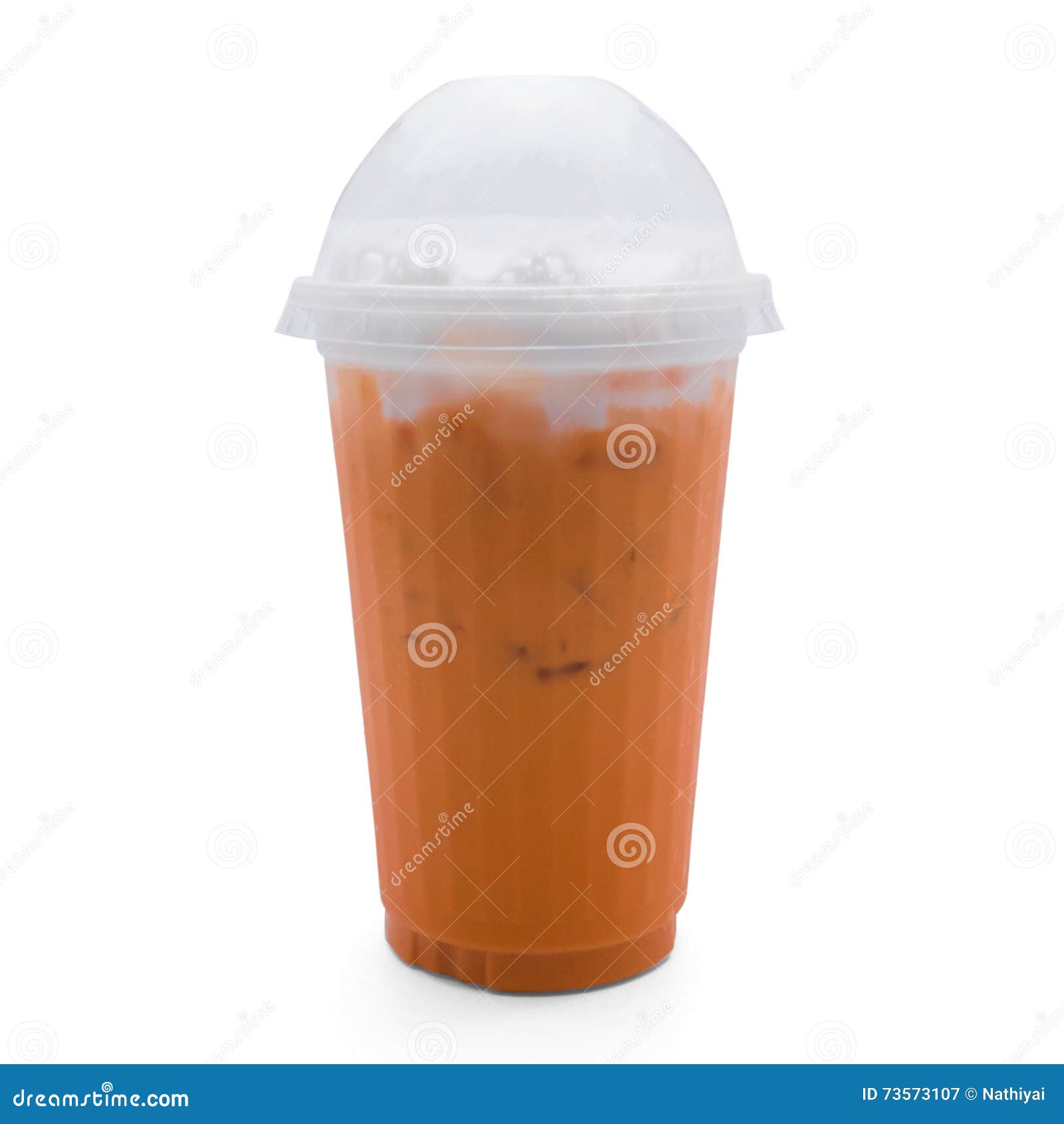 Thai tea in plastic glass stock image. Image of fresh - 73573107