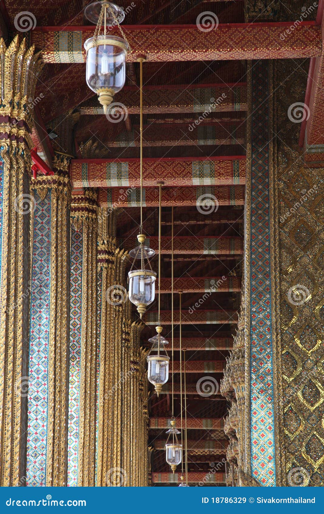 Thai temple Atrium ceiling stock image. Image of antique - 18786329