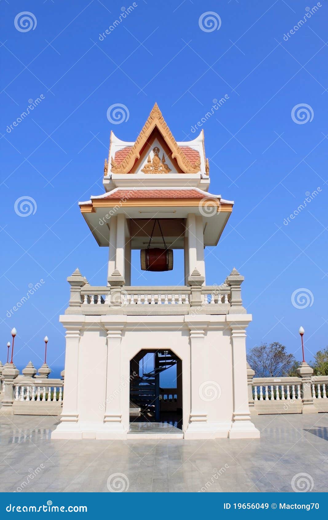 Thai temple bell tower stock image. Image of nice, peaceful - 19656049
