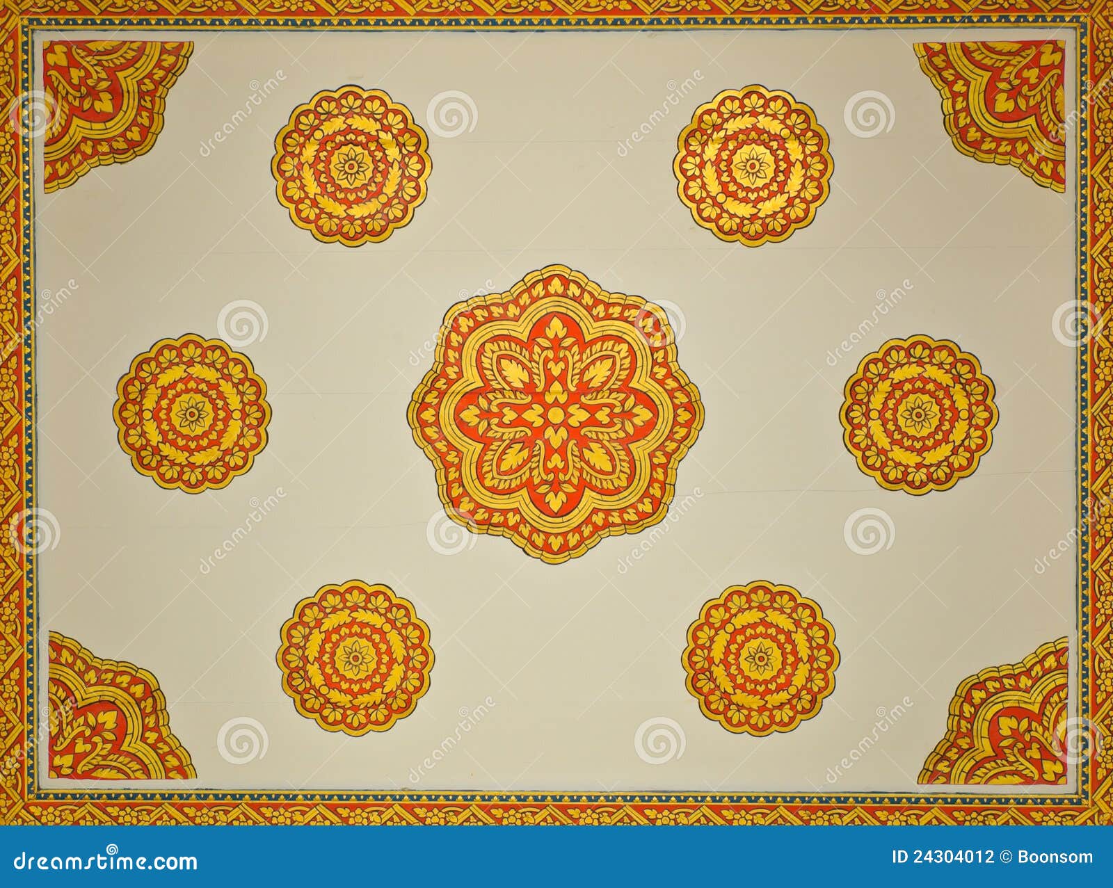 Thai Temple Ceiling Decoration Stock Photo - Image of decorative ...