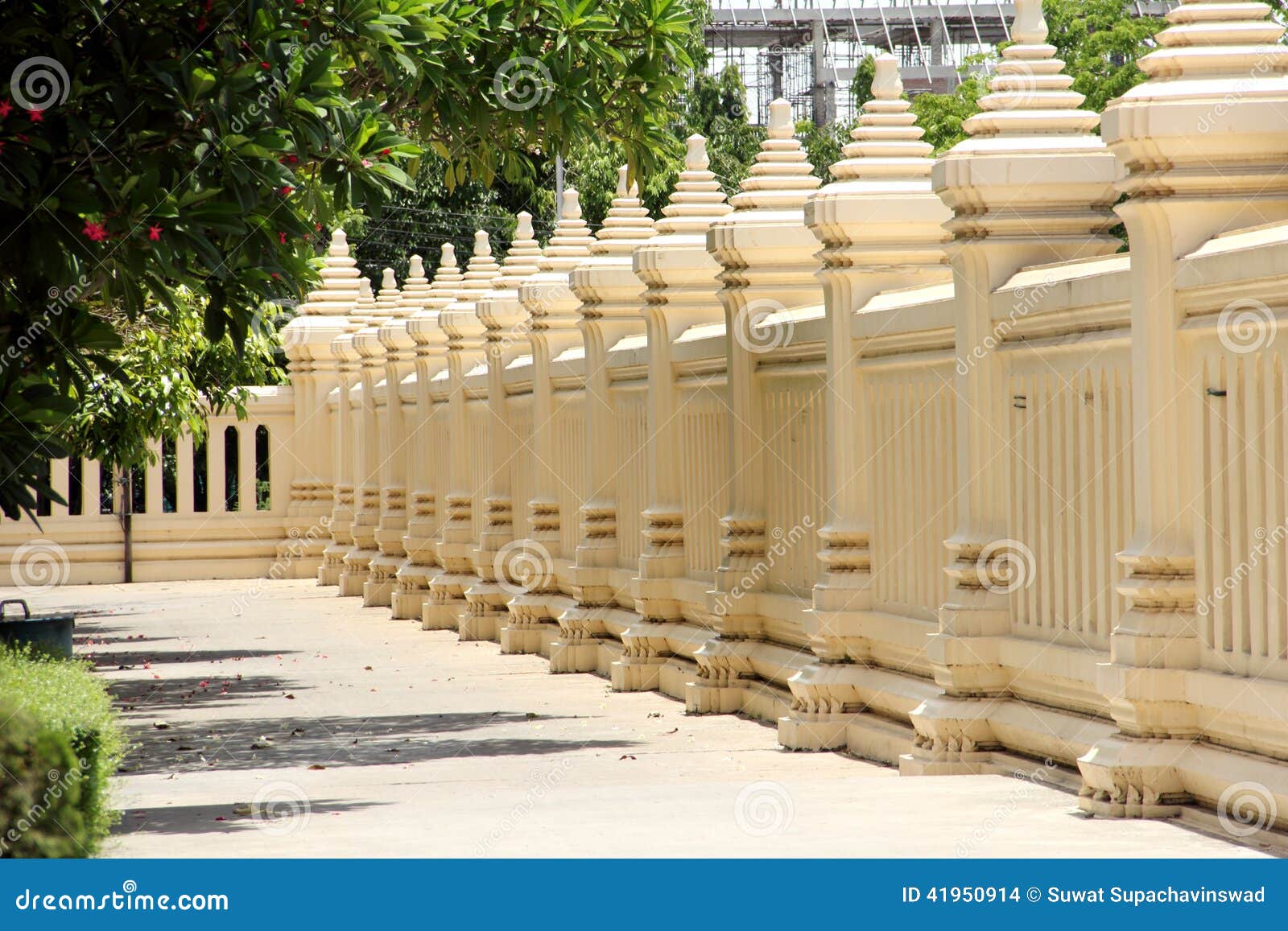 Thai temple concrete fence stock photo. Image of thai - 41950914