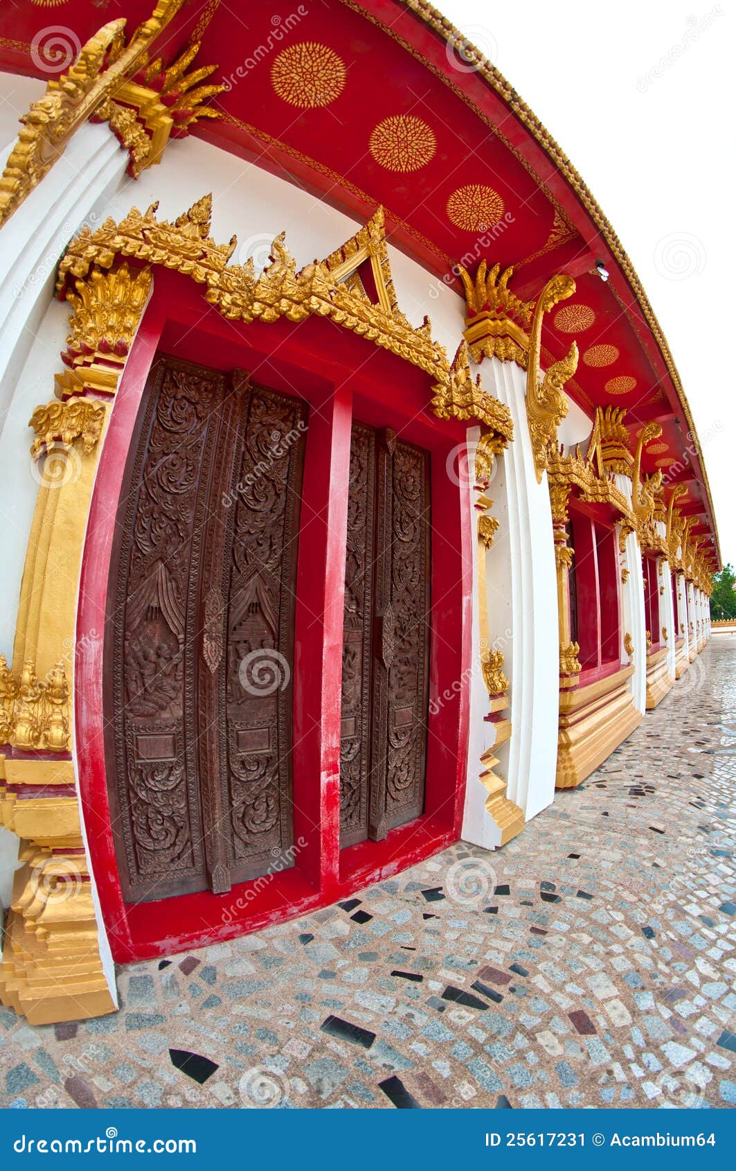 The Thai Temple Gate (Cement and Wood Composite) Stock Image - Image of ...