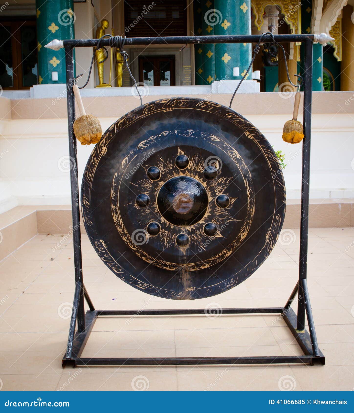 Thai temple gong. stock image. Image of dish, ancient - 41066685