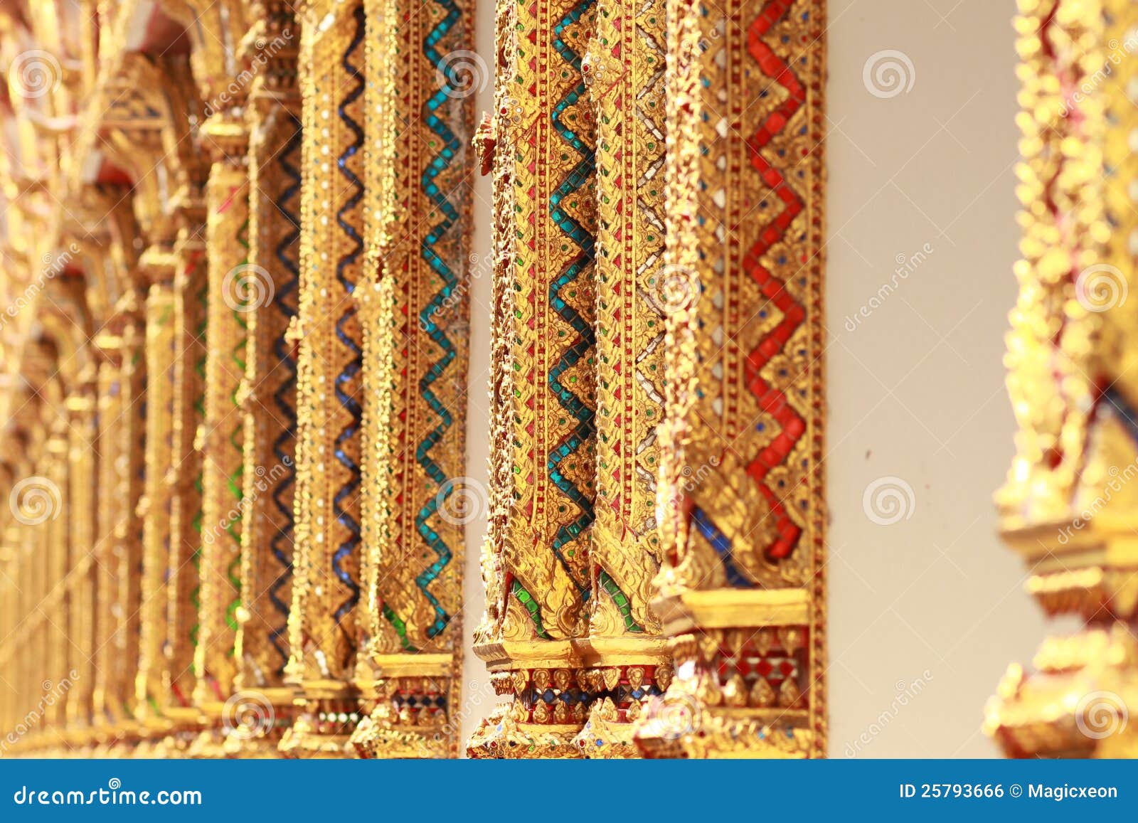 Thai Temple pillar stock photo. Image of palace, gold - 25793666