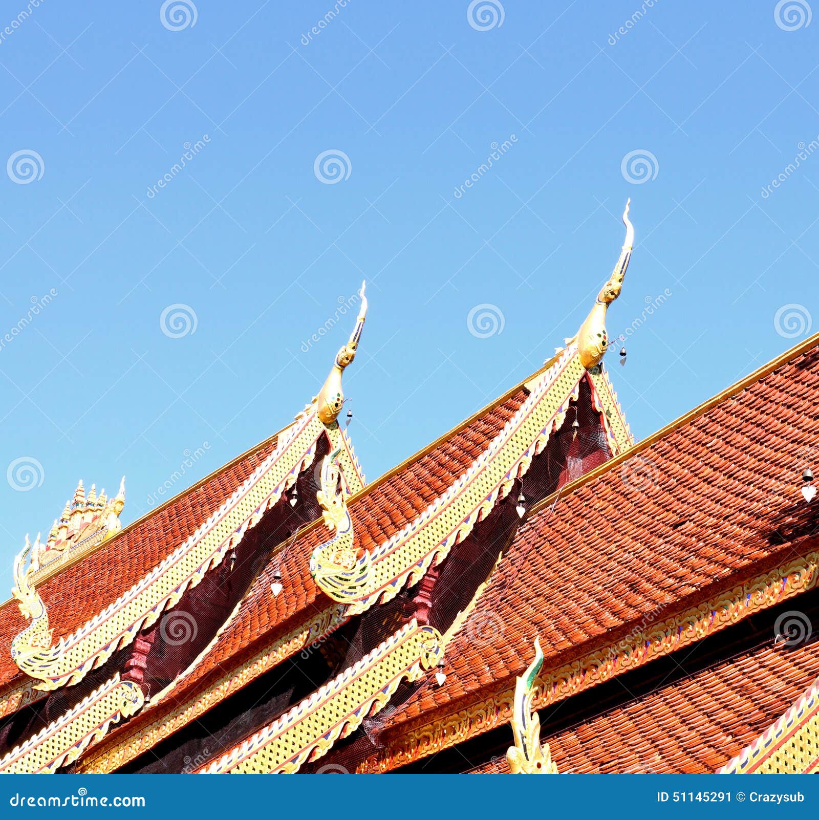 Thai temple roof stock image. Image of symbol, background - 51145291