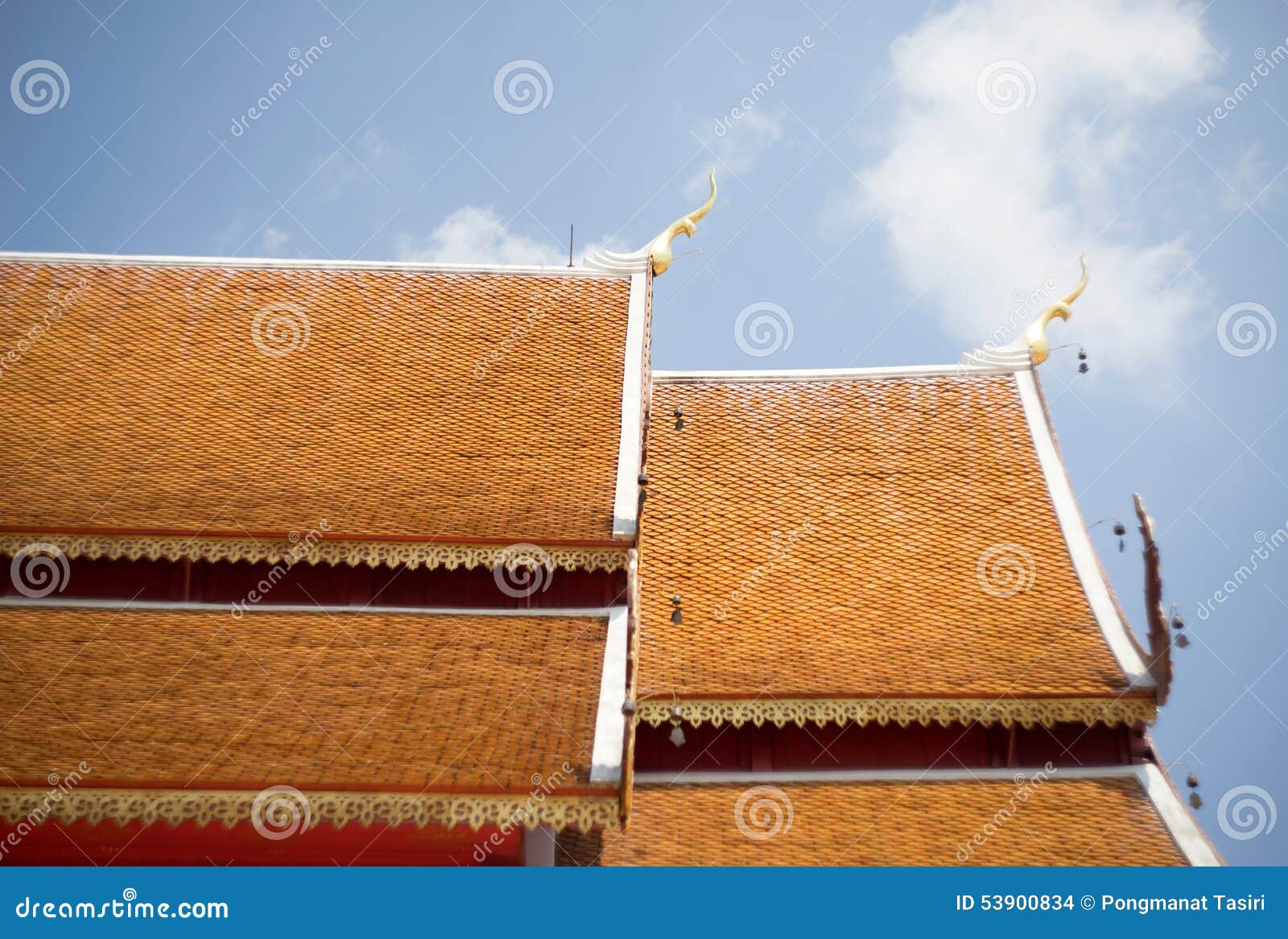 Thai temple roof with sky stock photo. Image of pattern - 53900834