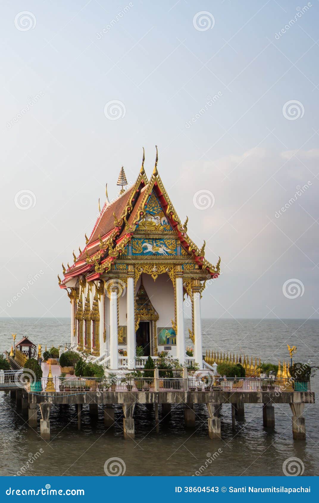 Thai Temple on the sea stock image. Image of buddhism - 38604543