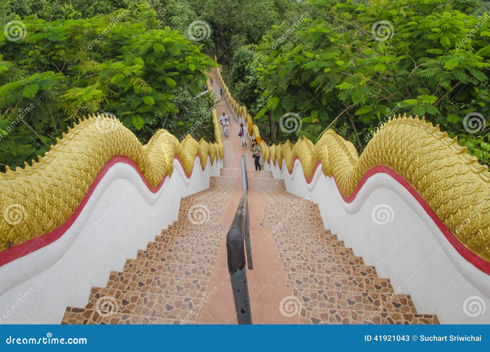 Thai temple steps editorial stock photo. Image of tree - 41921043