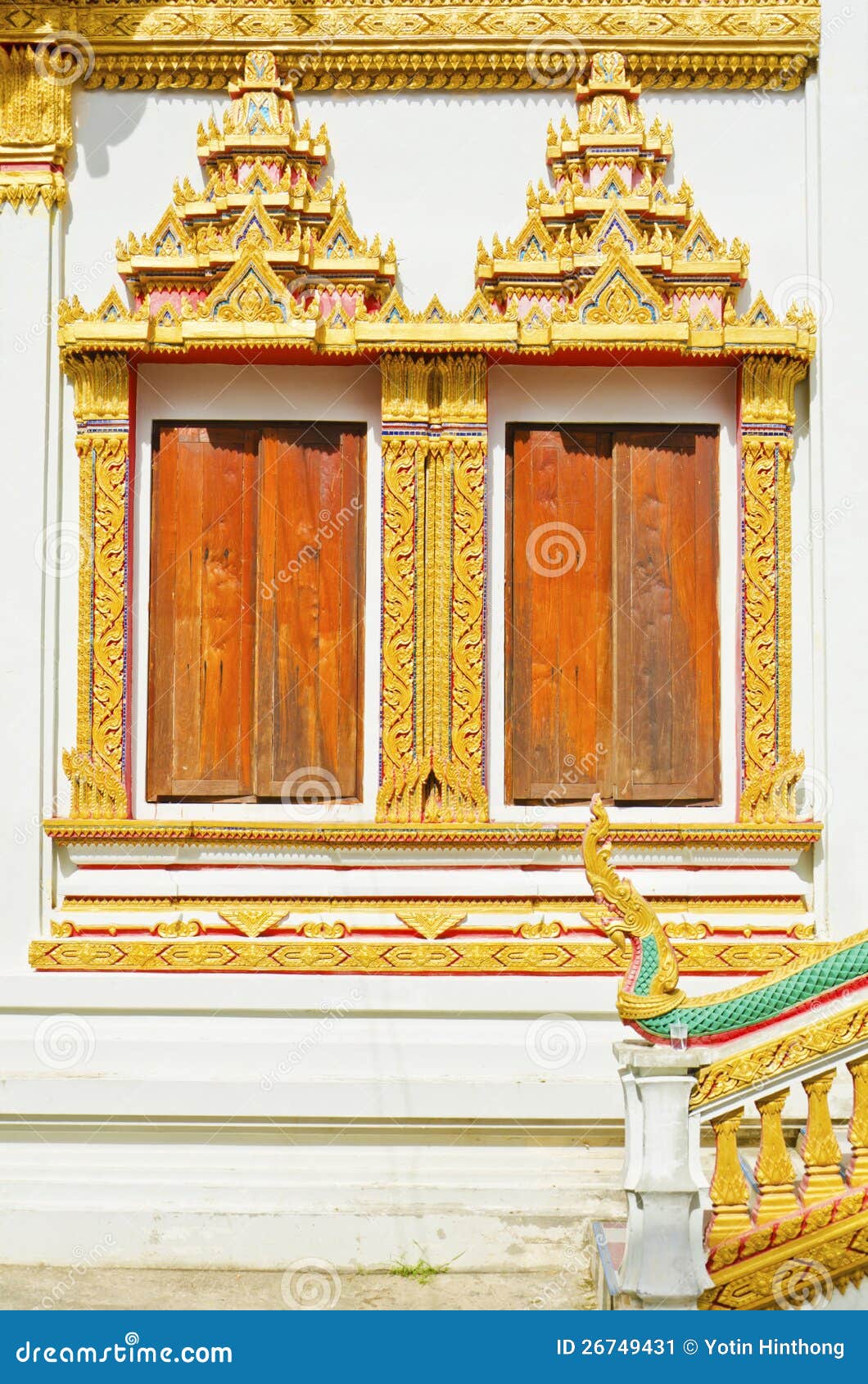 Thai Temple Style Windows in Khon Kaen Thailand Stock Image - Image of ...