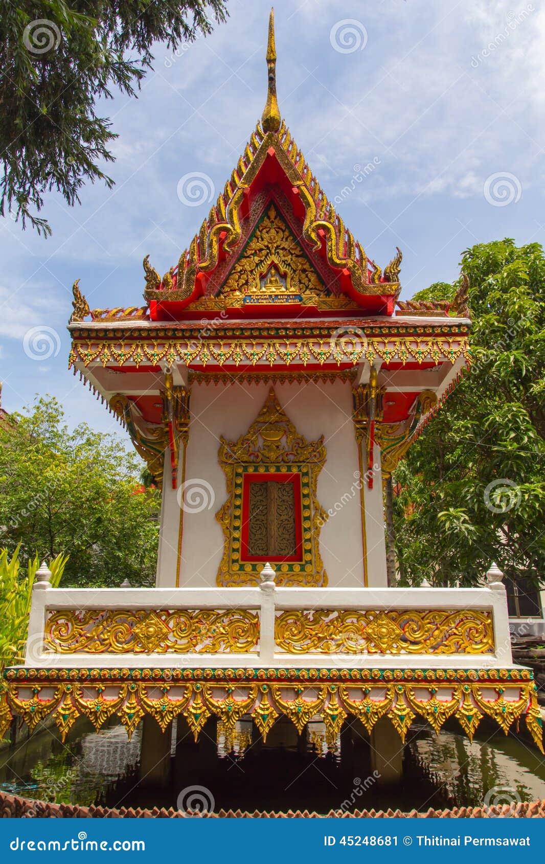 Thai Temple, Wall Thai and Thai Pattern Design on Wall Stock Image ...