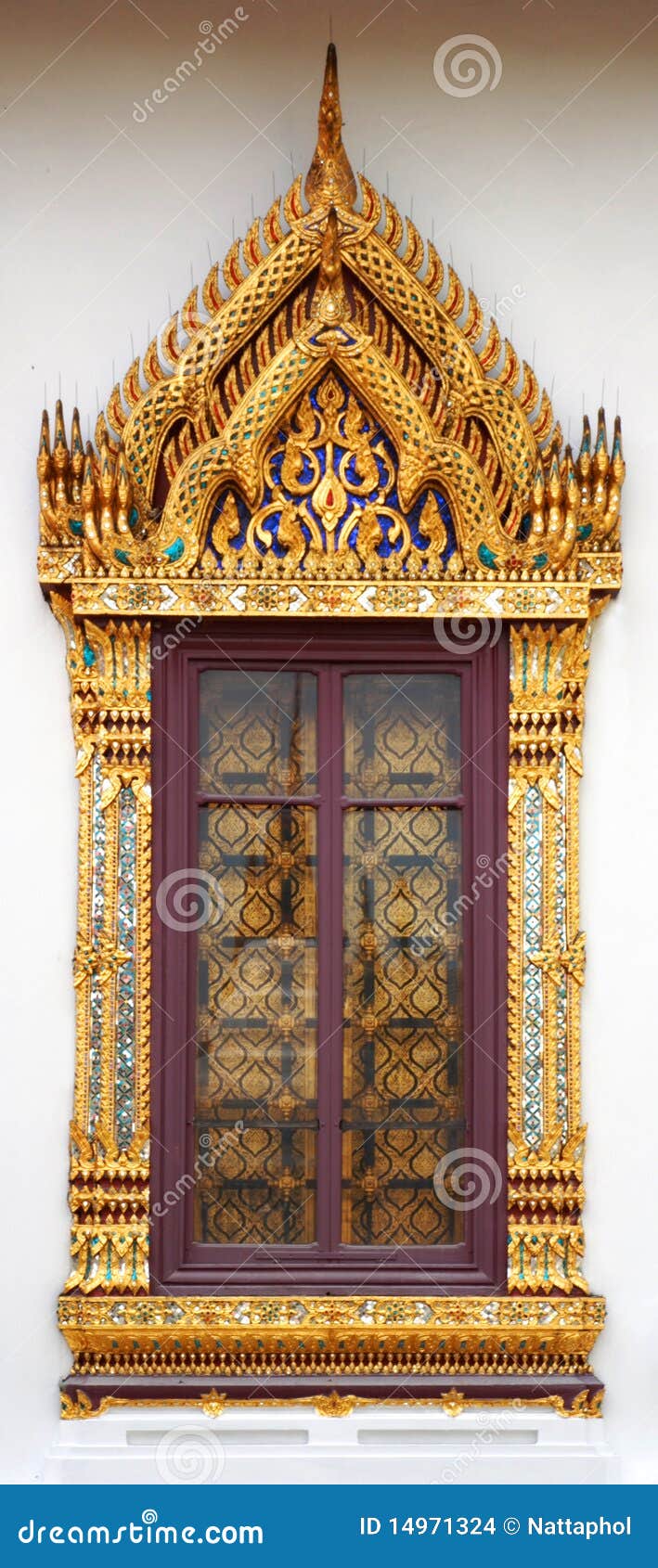 Thai temple window stock photo. Image of architecture - 14971324