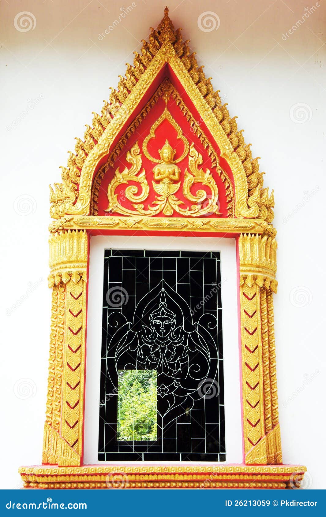 Thai temple window stock image. Image of monastery, sepia - 26213059