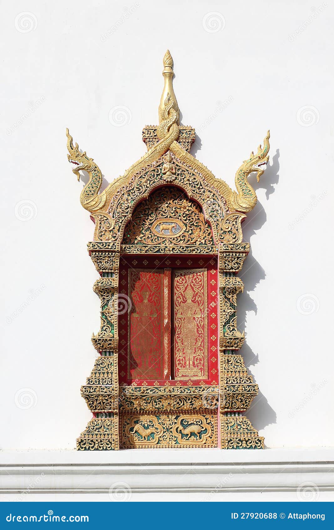 Thai temple window stock photo. Image of decorate, oriental - 27920688