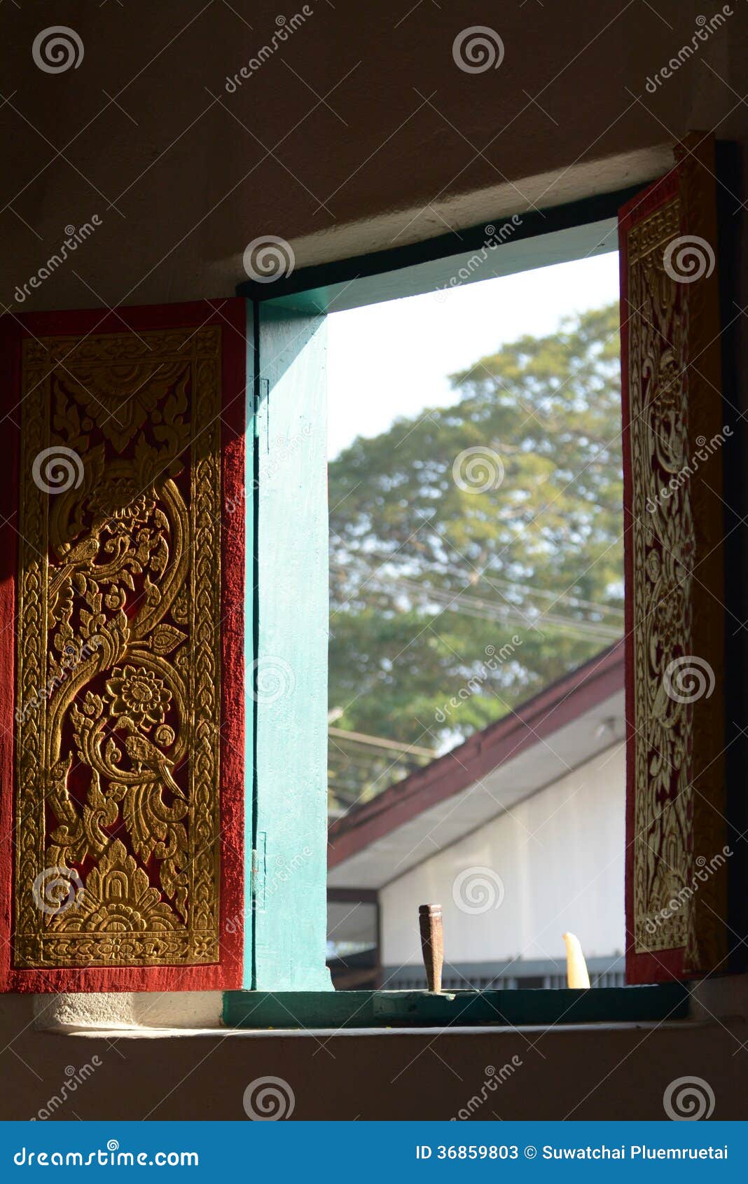 Thai temple window stock image. Image of handcraft, east - 36859803