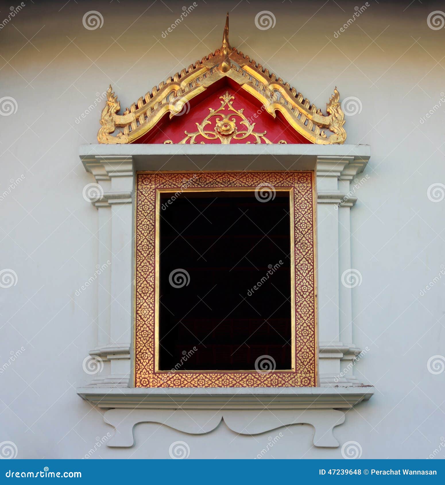 Thai Temple Window in Watprasing Temple Chiangmai Thailand Stock Photo ...
