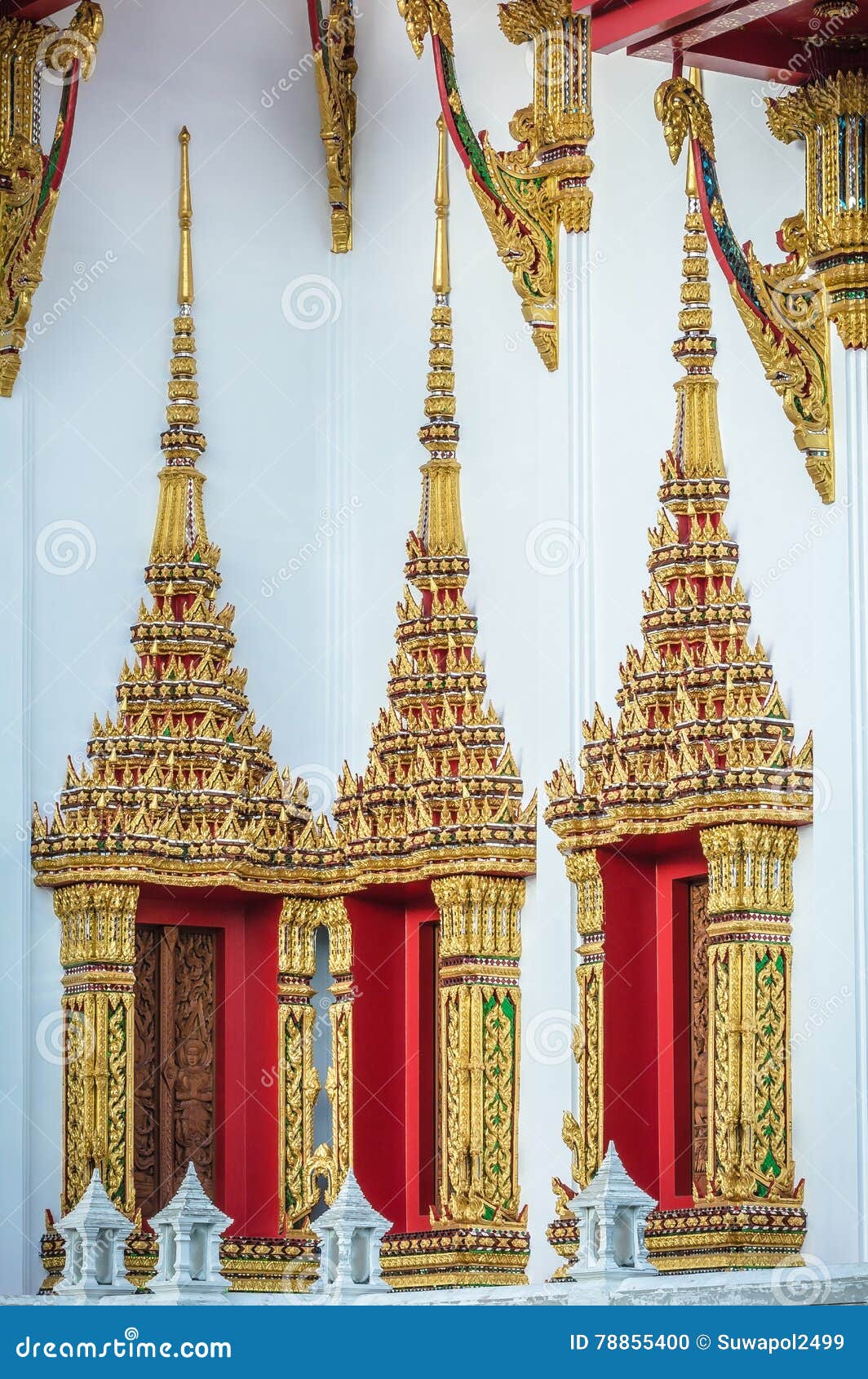 Thai Temple, Windows and Frames, Bangkok. Stock Photo - Image of ...