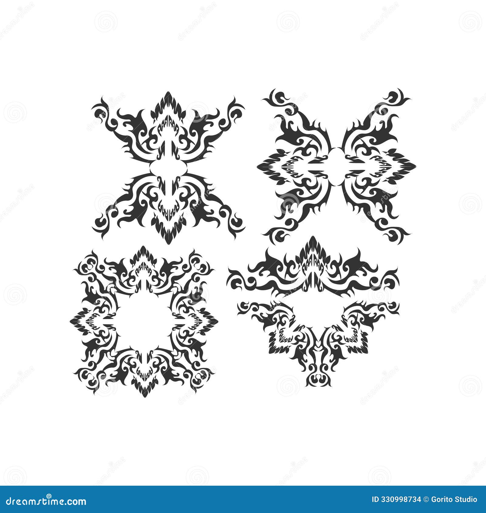 Thai Thailand Patterns Collection Set Vector Stock Illustration ...