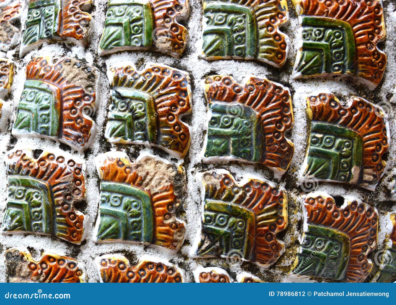 Thai tile art texture stock photo. Image of colorful - 78986812