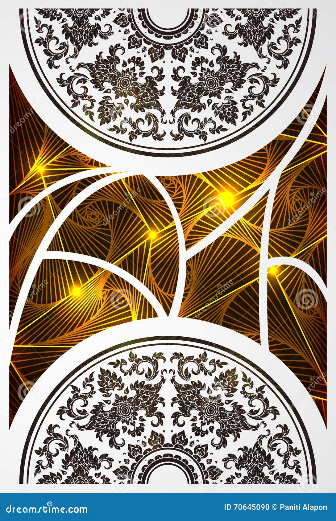 Thai Tradition Cut on Triangle Pattern with Straight Lines Stock Vector ...