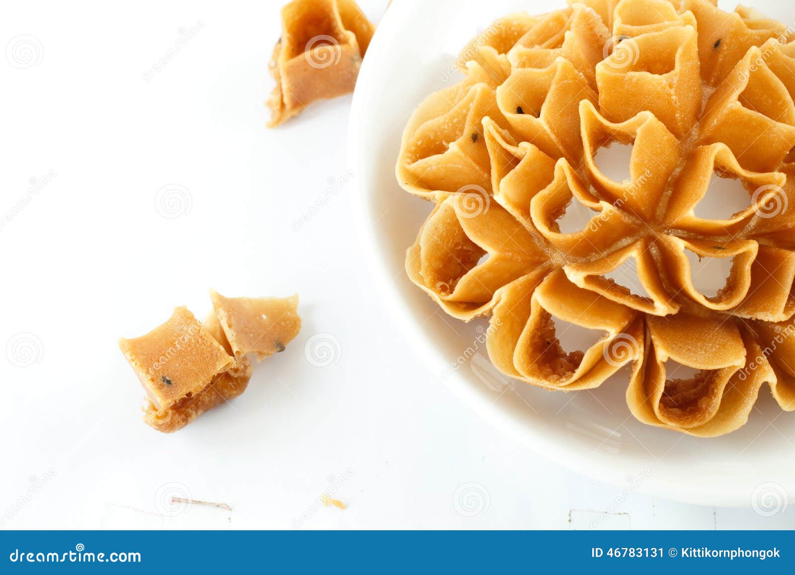 Thai Tradition Snack on White Plate. Stock Image - Image of shape, thai ...