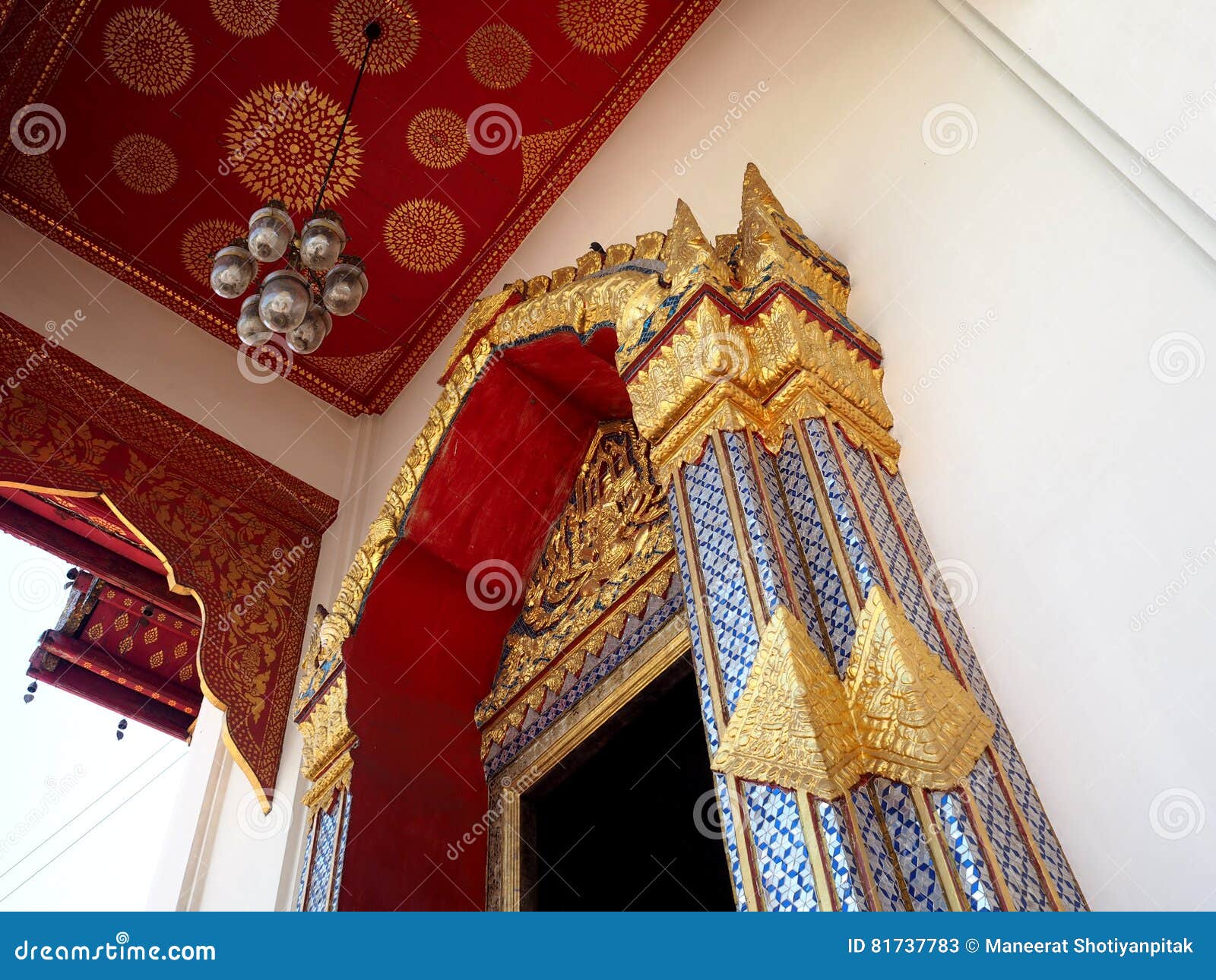 Thai Traditional Art On Ceiling In A Temple Royalty-Free Stock ...