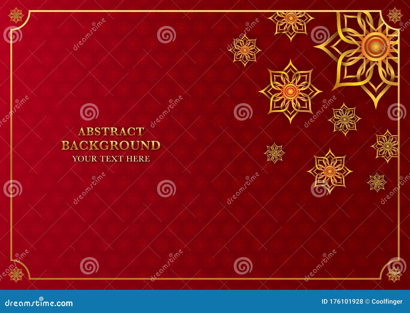 Thai Traditional Background with Gold Frame Stock Vector - Illustration ...