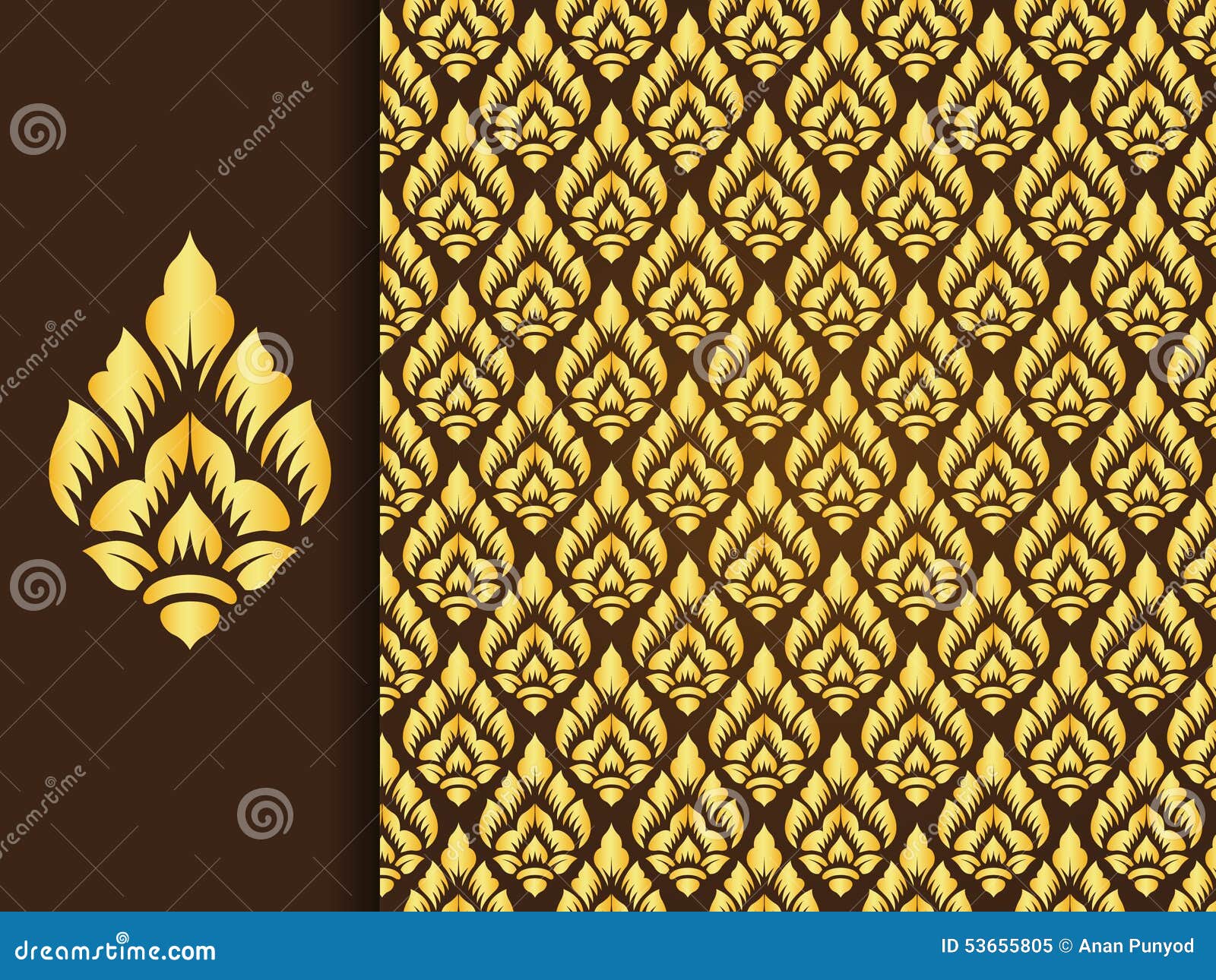 Thai Traditional Background ( Lai Thai Pattern ) Stock Vector ...