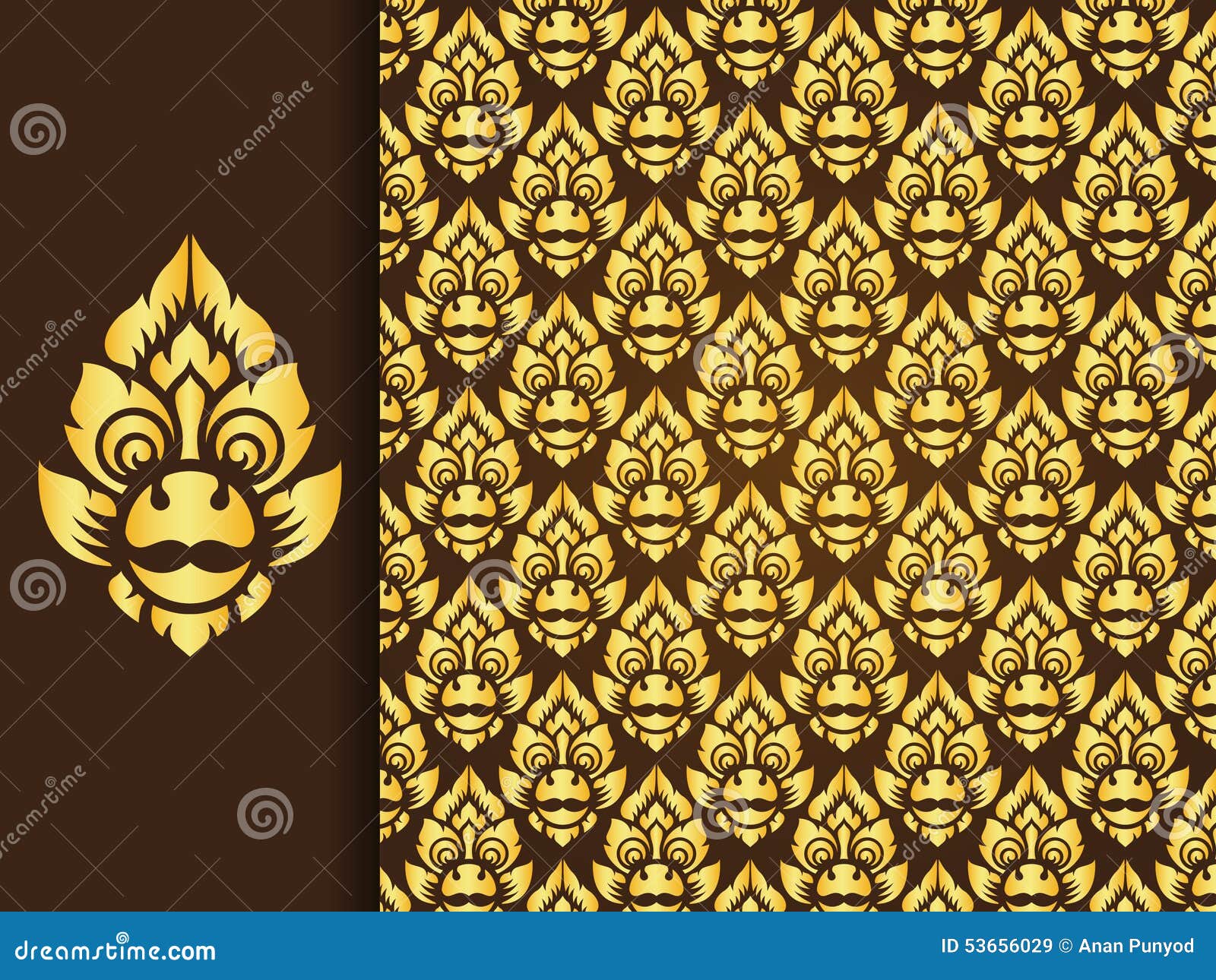 Thai Art Background Vector, Thai Art Pattern Vector | CartoonDealer.com ...