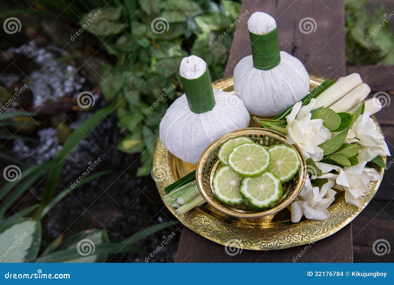 Thai Traditional Body Care Set and Herb Balls 4 Stock Photo - Image of ...
