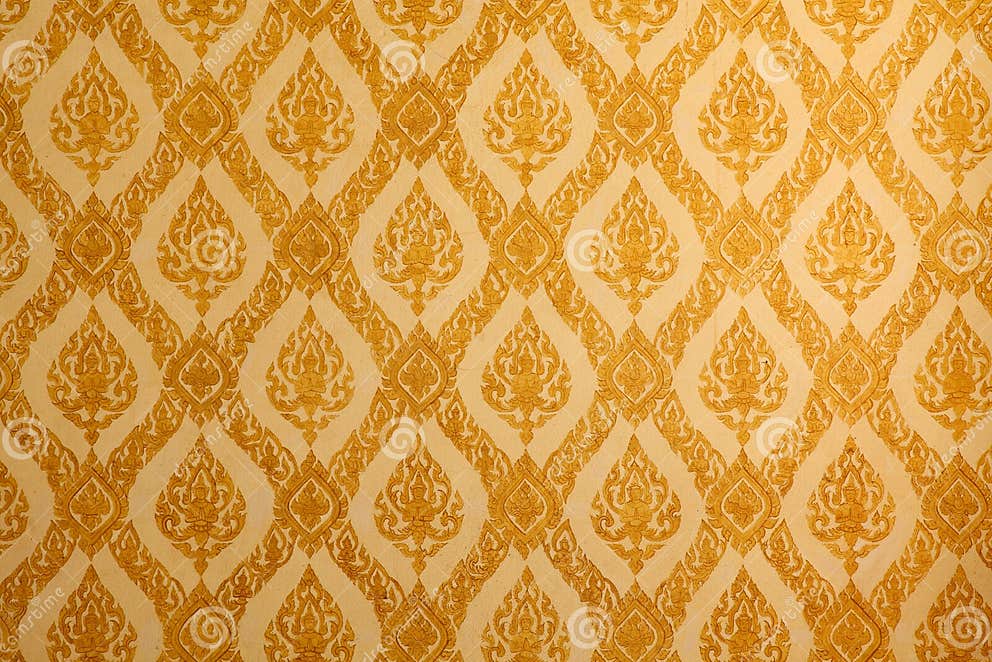Thai Traditional Classic Pattern on Temple Wall Stock Photo - Image of ...